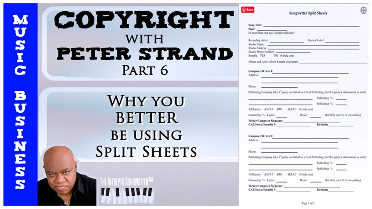 Copyright Part 6 | Why you BETTER be using Split Sheets | Peter Strand - YouTube