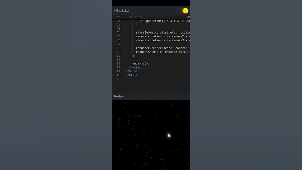Dynamic Starfield Space Simulation 🌌 | 3D Starfield Effect in JavaScript #3D #space #stars - YouTube