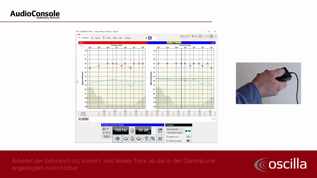 Gehörschutzmodul Oscilla Audiometer - YouTube