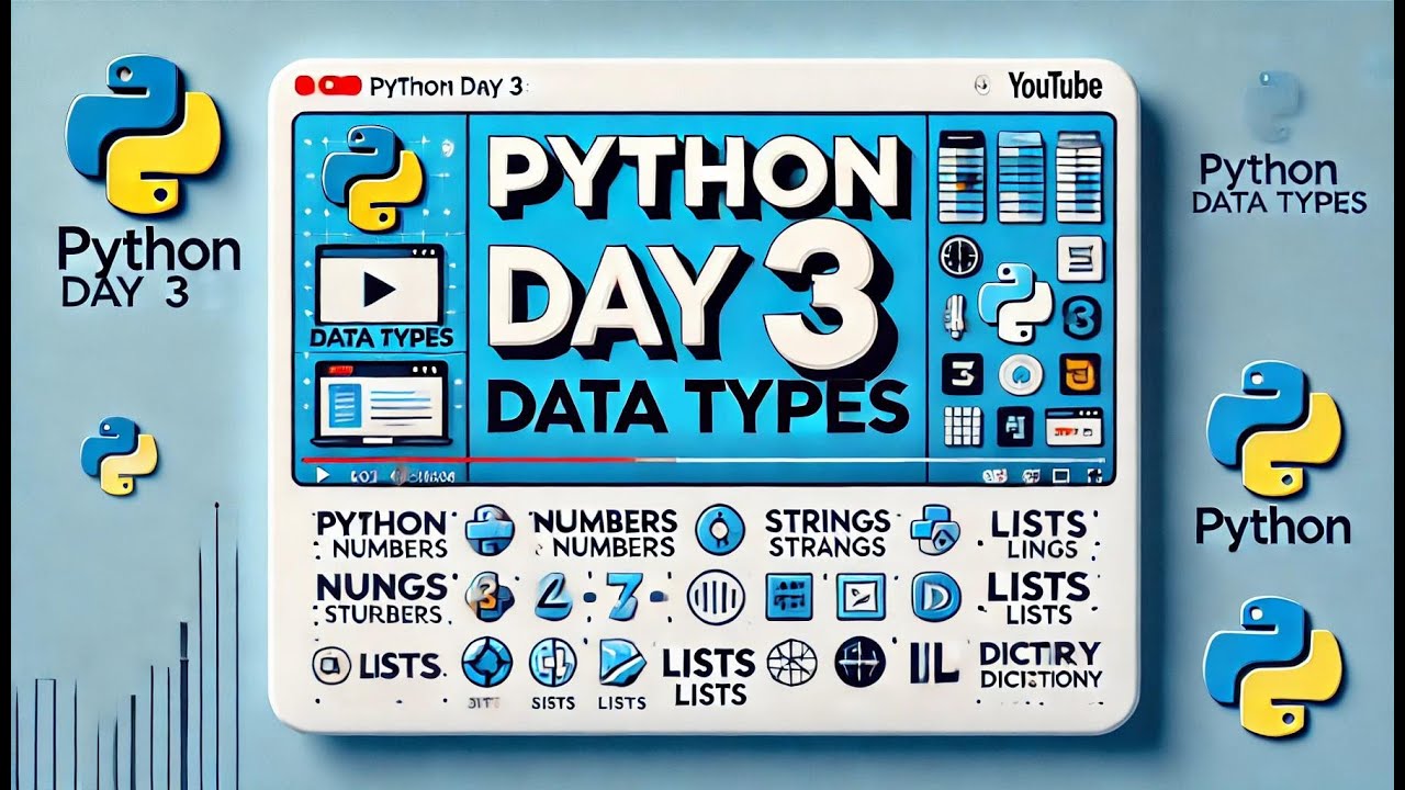 Python Day 3:DATA TYPES | 75-Day Coding Challenge - YouTube