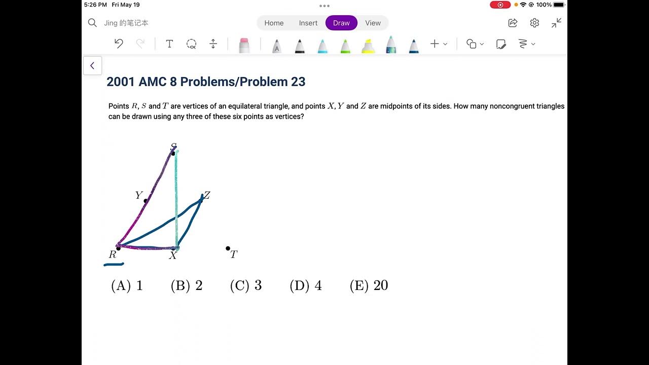 2001 AMC 8 Problem 23 - YouTube