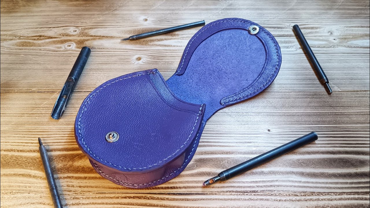 Make a leather earphone bag pouch/ leather earphone case [free pattern ...