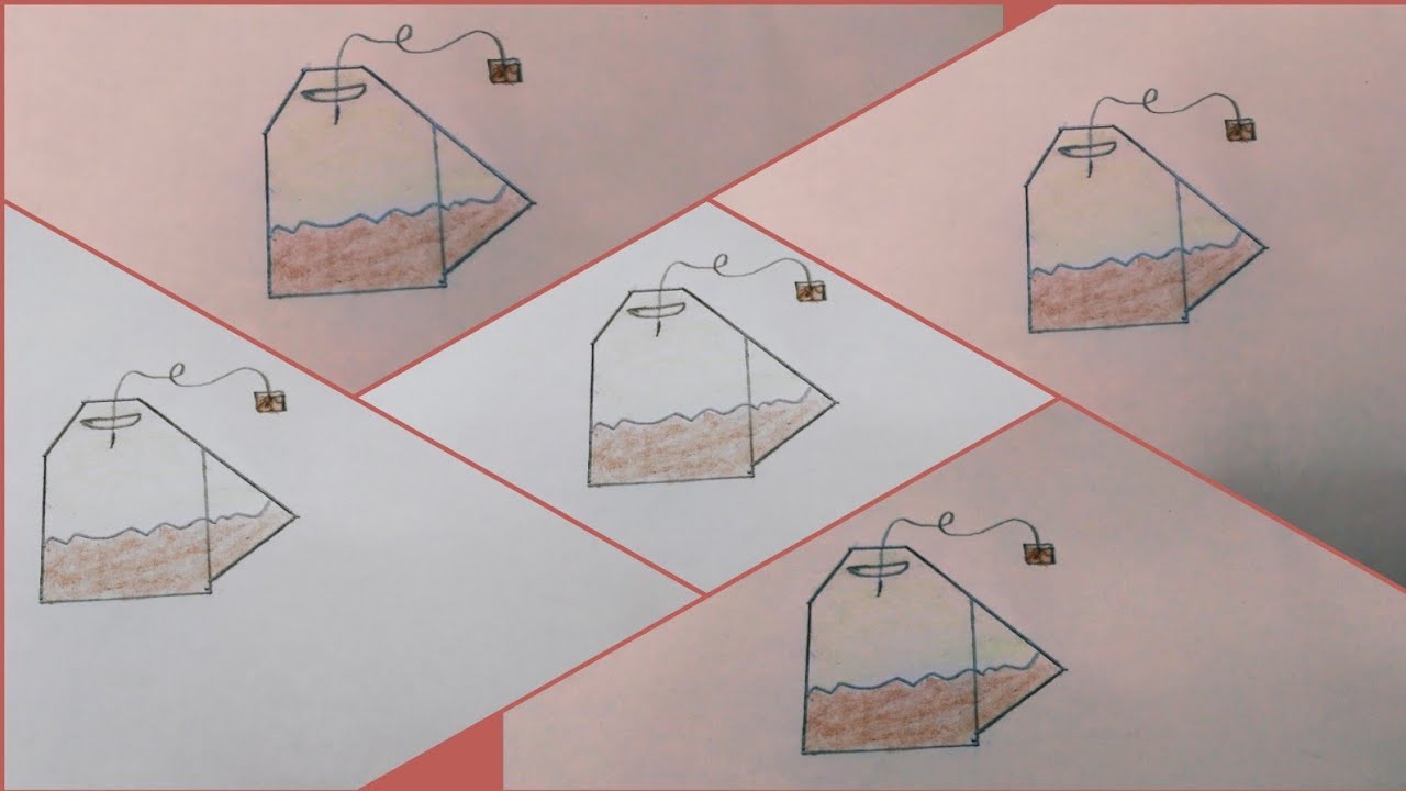 How to draw Tea pack - easy steps - step by step - YouTube