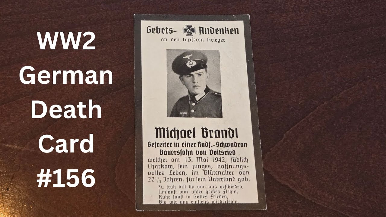 WW2 German Death Card #156 - YouTube