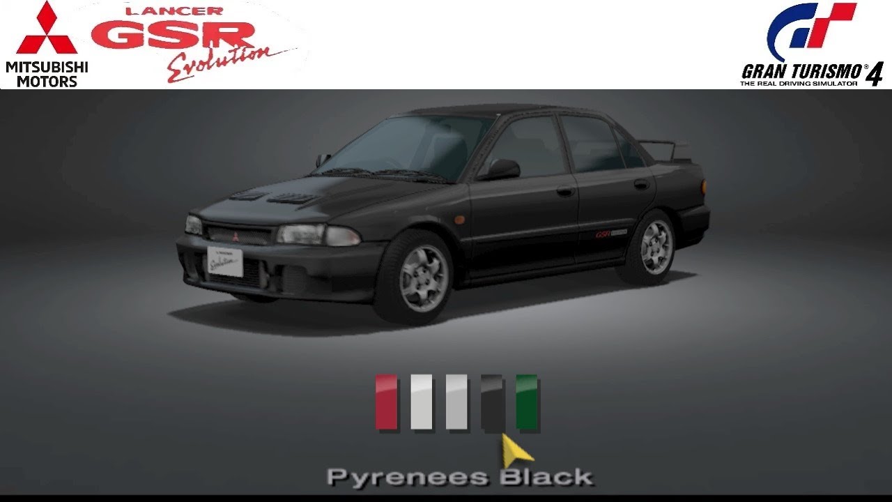 Mitsubishi Lancer Evolution GSR '92 | Gran Turismo 4 | Colors - YouTube