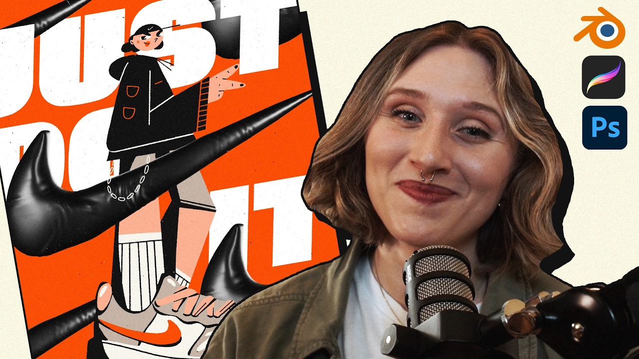 Design an EASY Nike Poster with me! (Using 2D & 3D) - YouTube