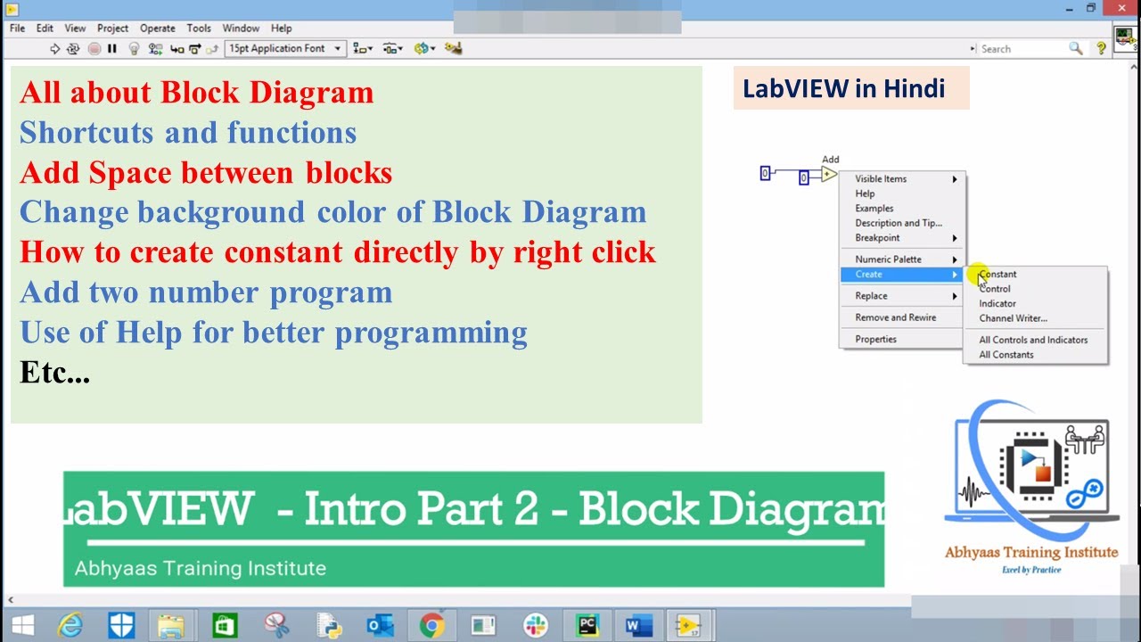 P2 - Block Diagram of LabVIEW in Hindi | All about block diagram ...