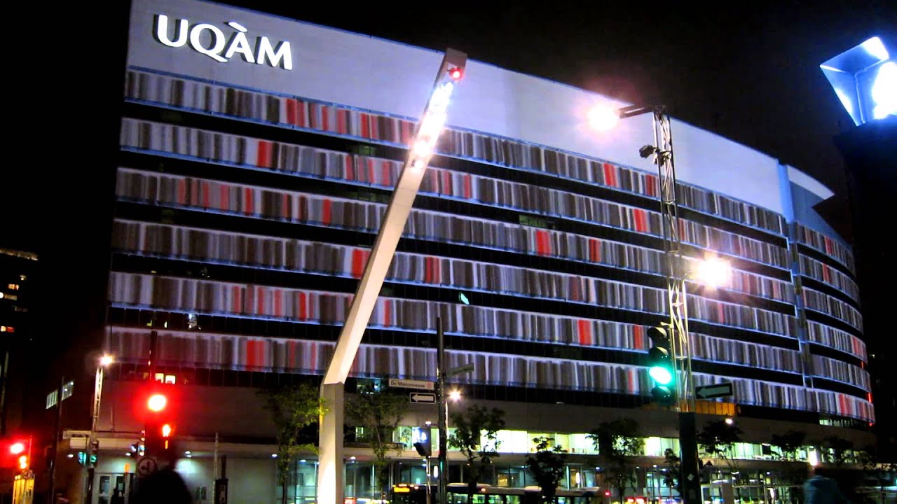 Projections lumineuses sur l'édifice de l'UQAM - YouTube