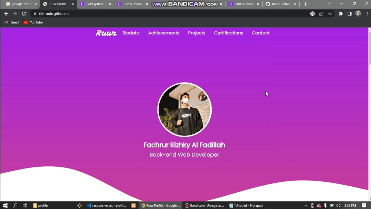 2 Cara Membuat Profile Website Sederhana Html Css Bootstrap 5 3277