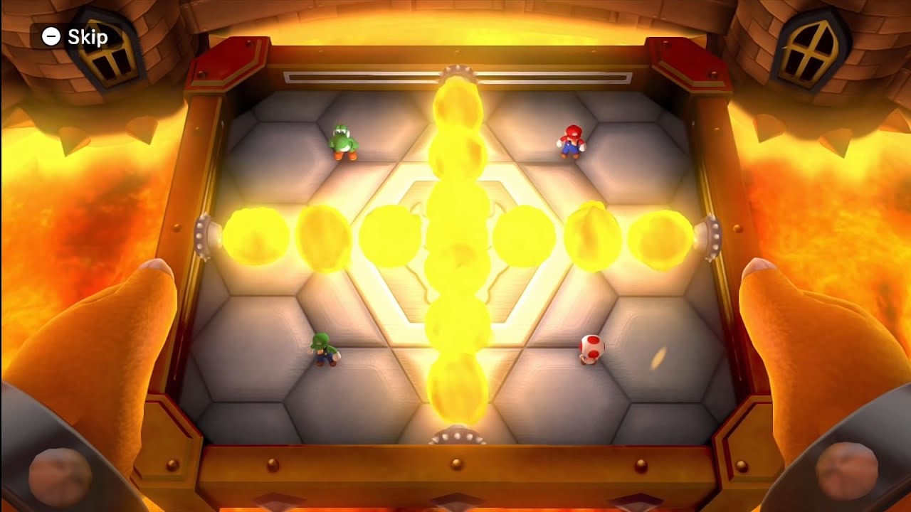 Mario Party 10 - Bowser Minigame - Bowser's Fire Bar Fury - YouTube