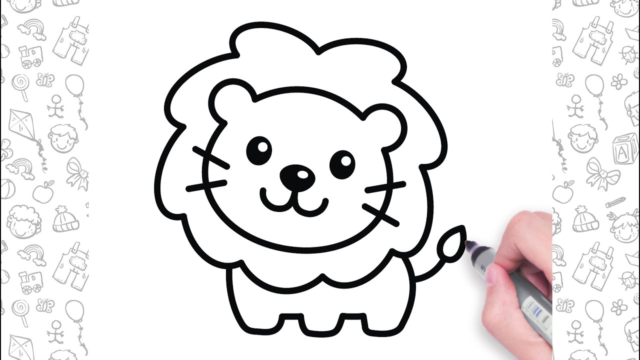🌟Easy Lion Drawing Step by Step | Bolalar uchun oson chizish | Easy ...