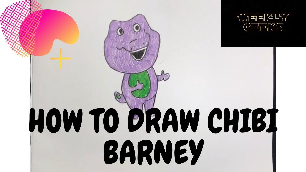 How to draw Chibi Barney the dinosaur! - YouTube