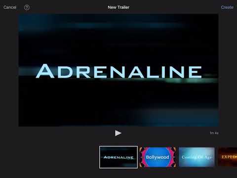 iMovie trailer template: Adrenaline
