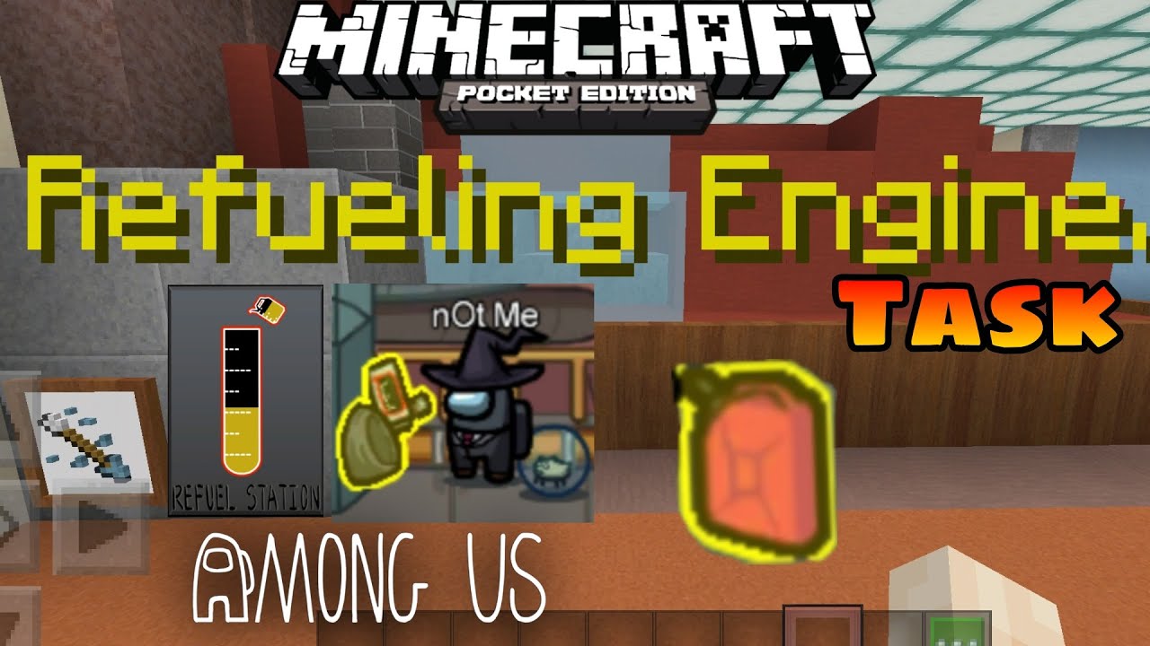 How to make Among Us Refuel Engine Task in Minecraft PE - YouTube