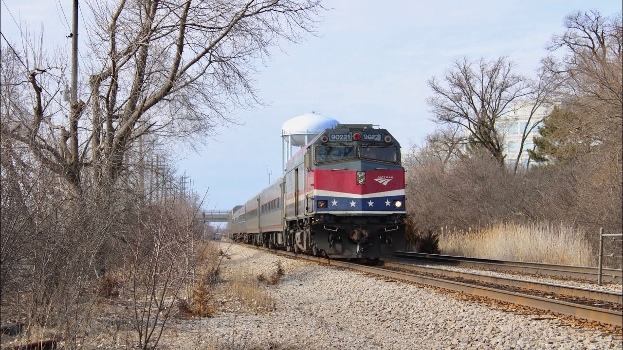 AMTK 90221 (Vets) hauls 338 past Lake Cook Road - YouTube