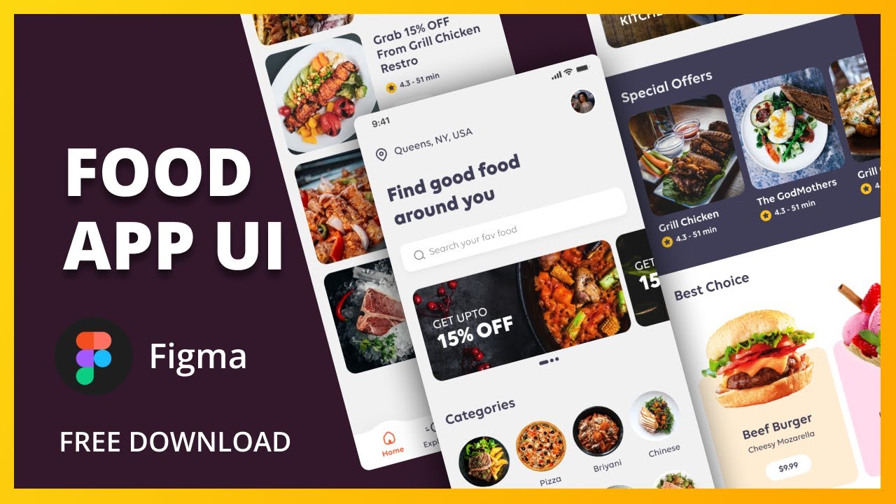 Food Ordering Mobile App Design in Figma | Figma Tutorial | Vizon - YouTube