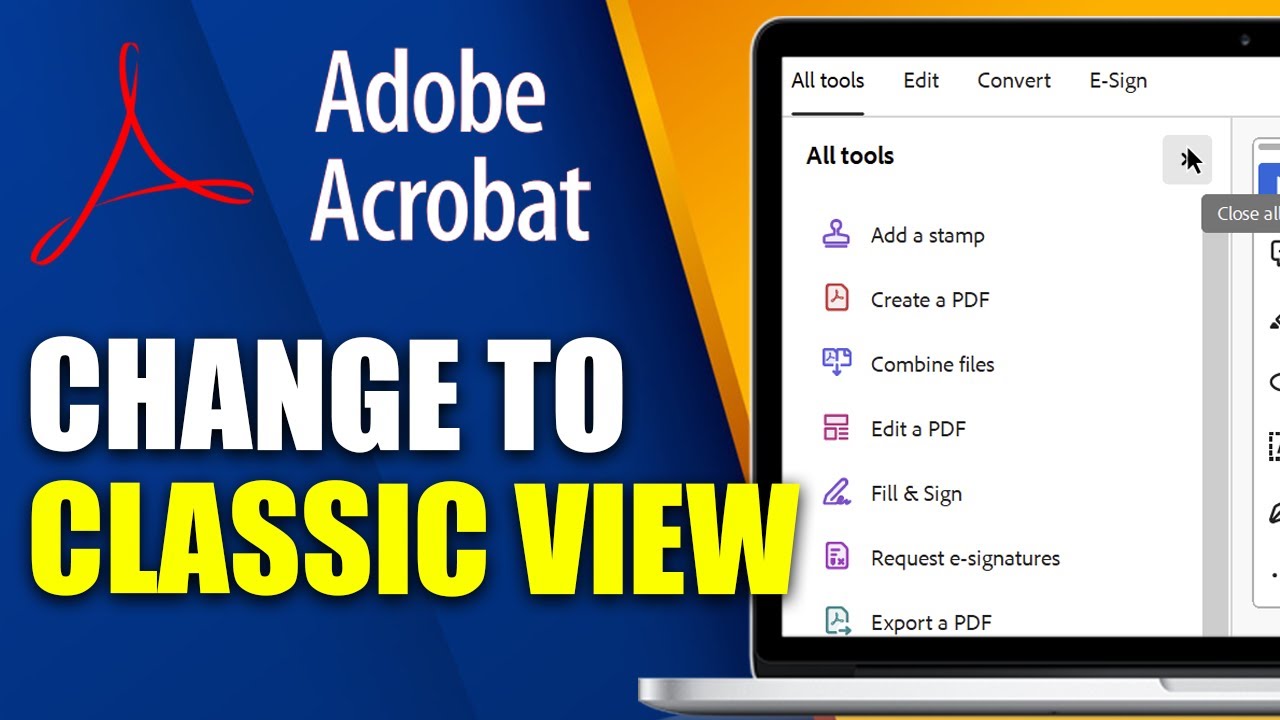 How To Change Adobe Acrobat Back To Classic View - YouTube