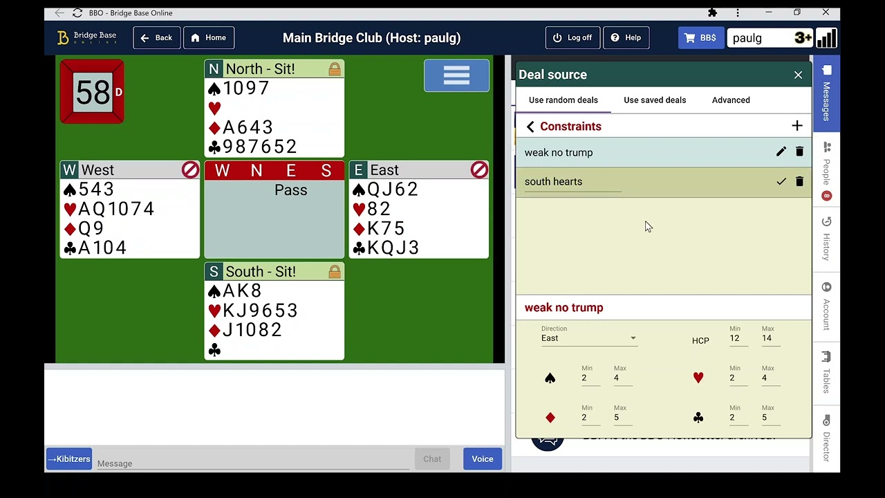 Partnership bidding table constraints - YouTube