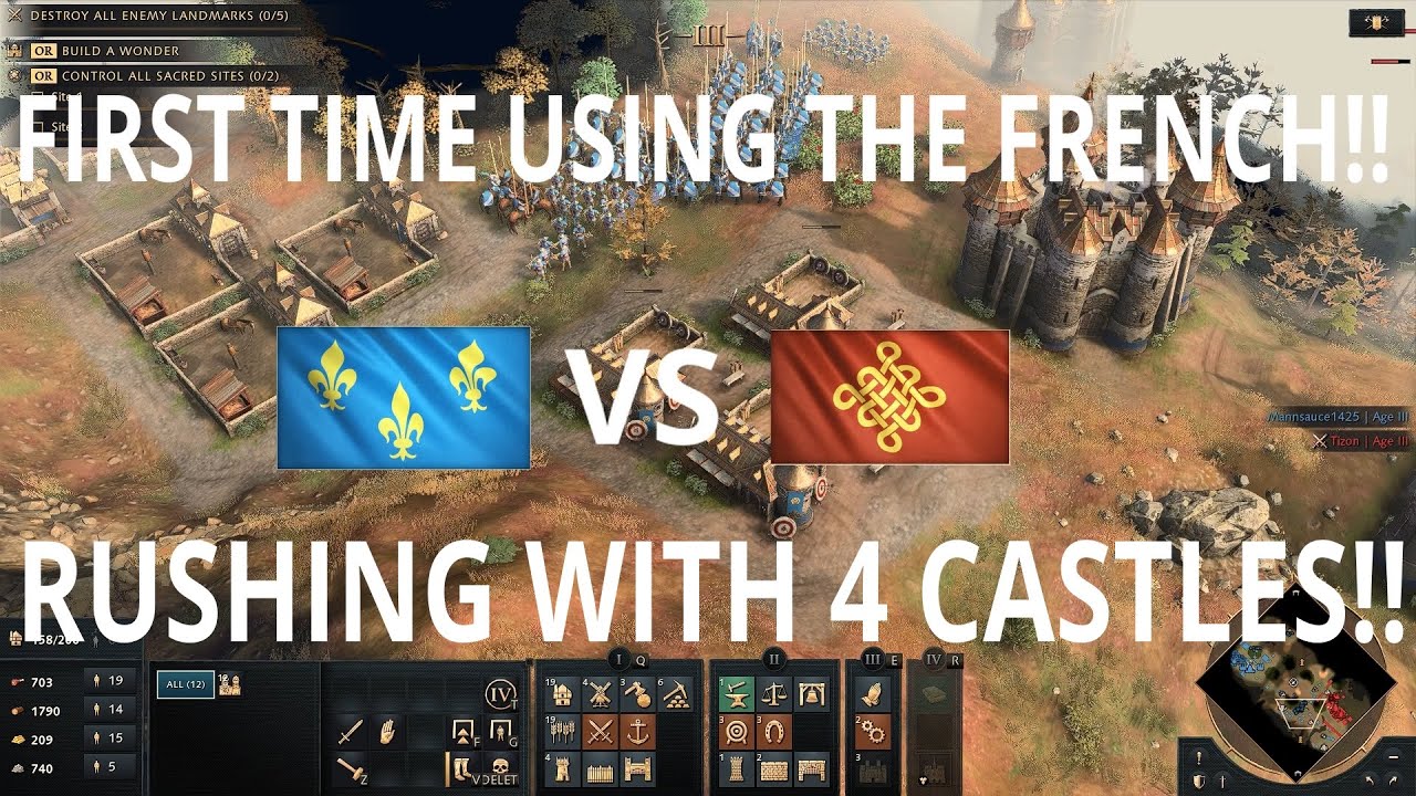 AOE4 | SURROUNDING THE ENEMY WITH CASTLES | FRENCH GAMEPLAY! - YouTube