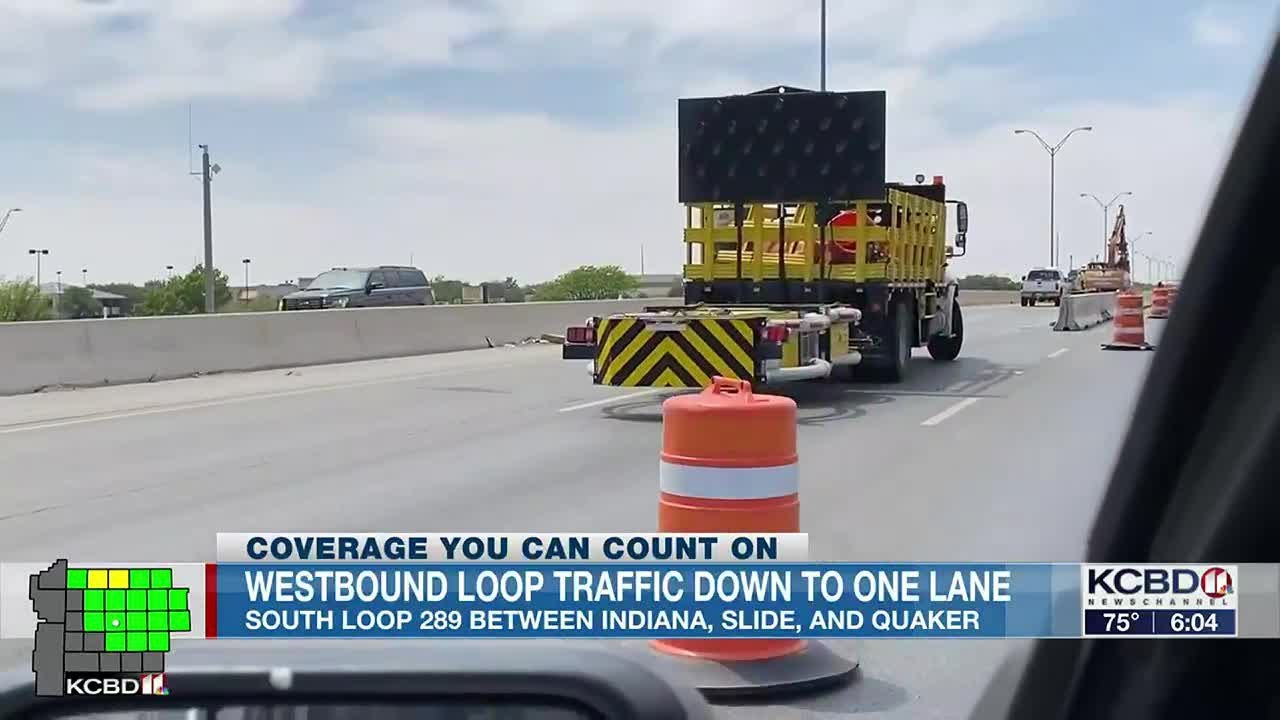 Westbound Loop traffic down to one lane for construction - YouTube