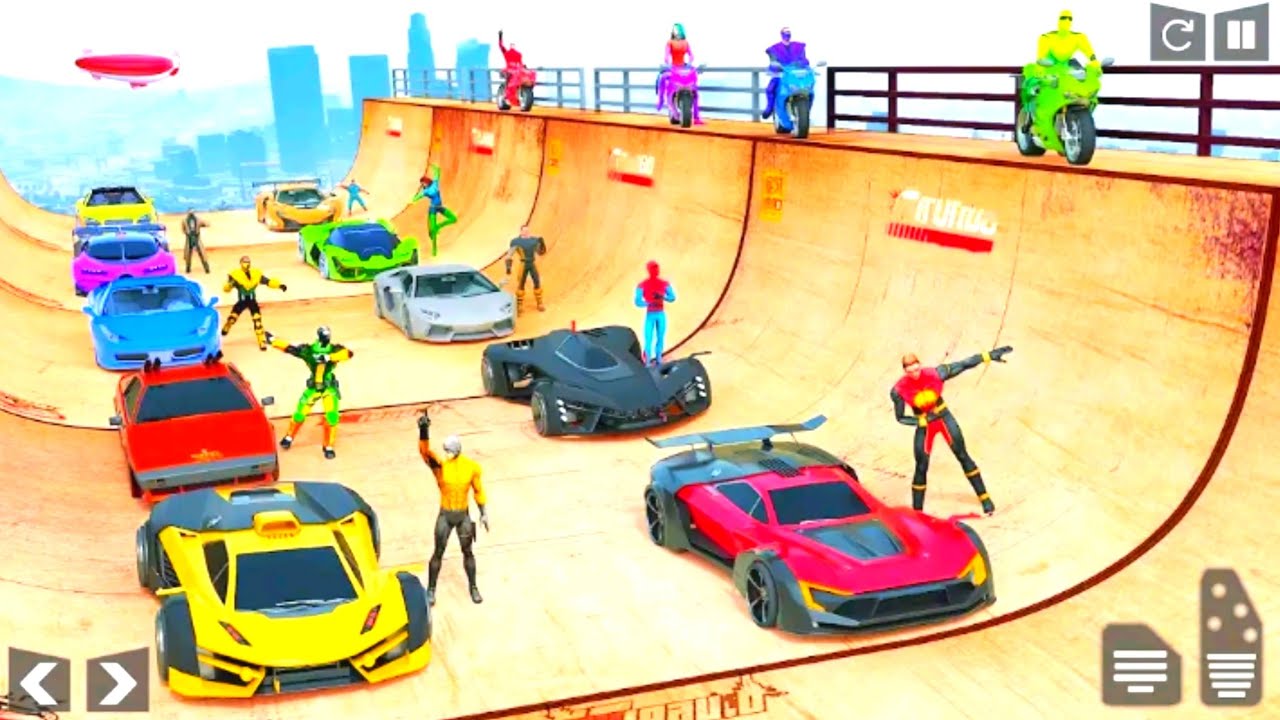 SuperHero Mega Ramp - Car Games / Ramp car Stunts Racing game - YouTube