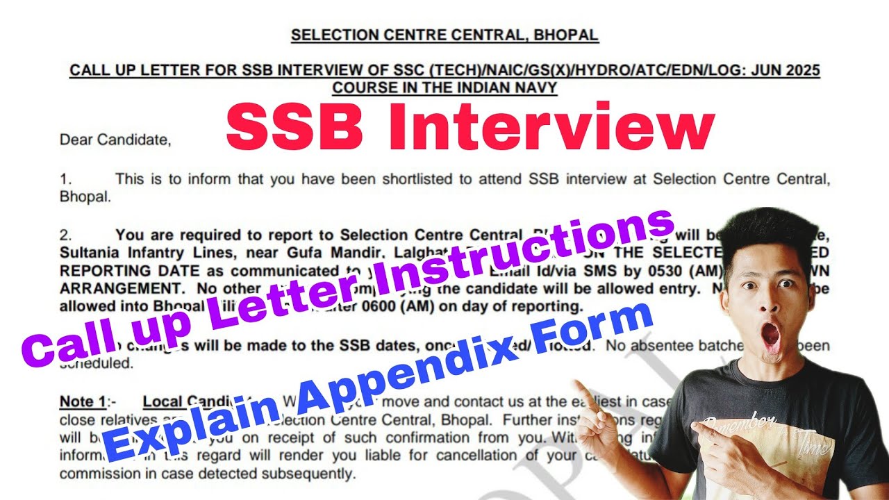 Indian Navy SSC Tech 06/2025 Batch SSB interview Call up Letter ...