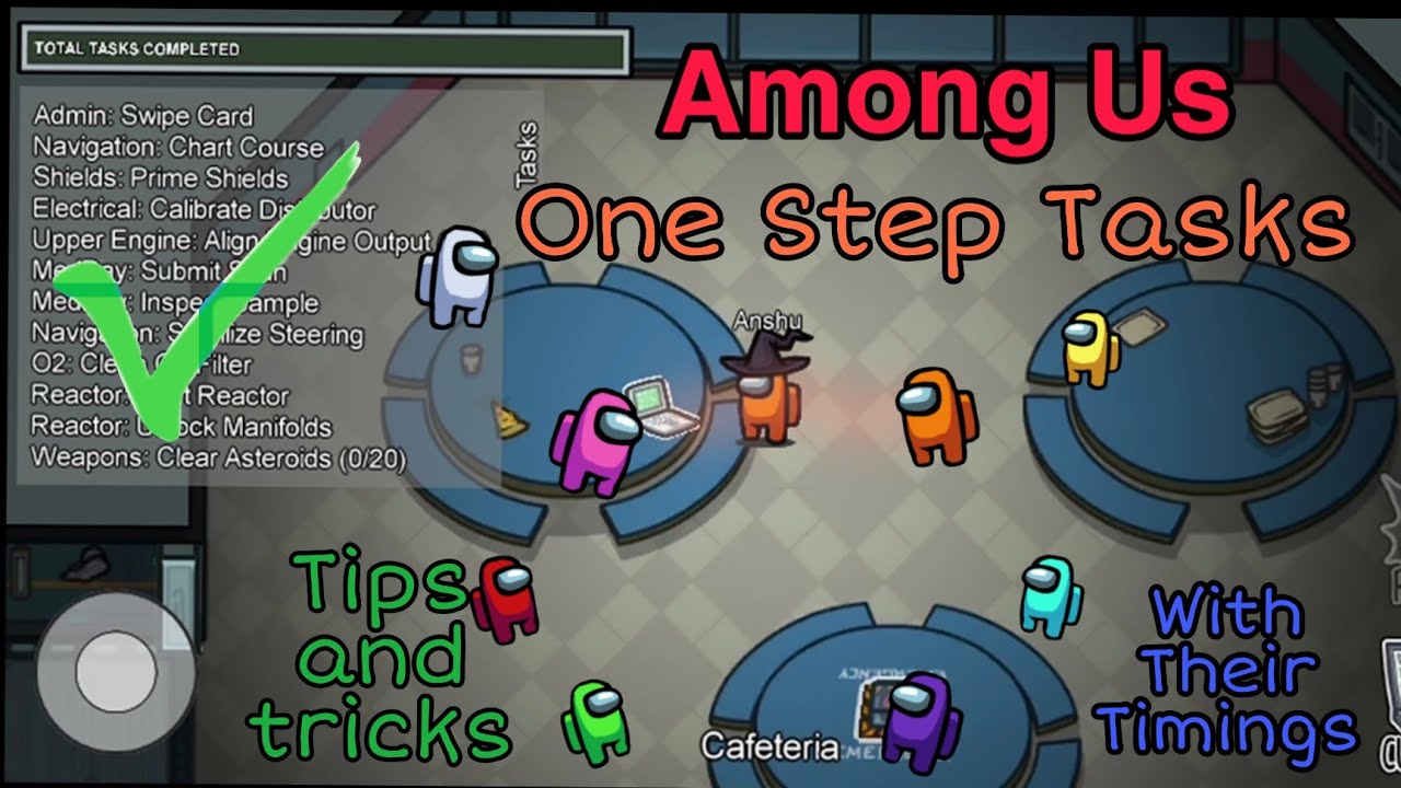AMONG US ONE STEP TASKS | TIPS AND TRICKS | TASKS TIMINGS | - YouTube