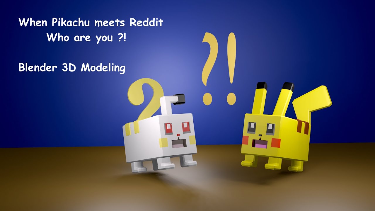 Blender 3D Modeling Pokemon Quest Pikachu (Reddit Style) - YouTube