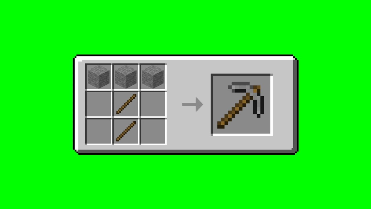 minecraft stone tools crafting animation green screen - YouTube