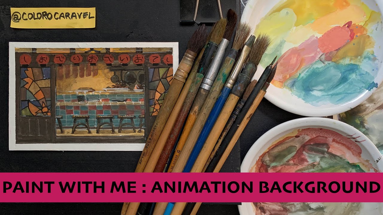 PAINT WITH ME | Relaxing Painting Tutorial. Studio Ghibli Background ...