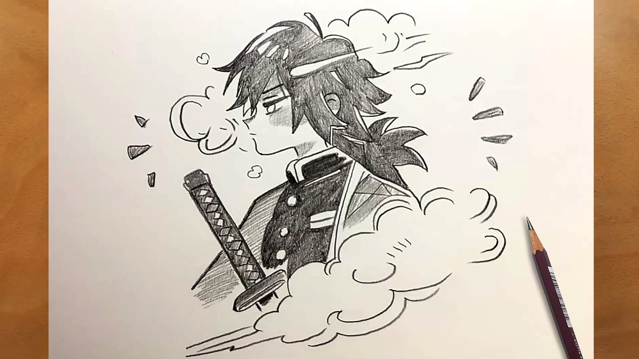 How to Draw Giyu Tomioka Step by Step || Demon Slayer Anime Sketch ...