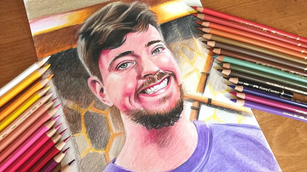 MrBeast's "Drawing is 100 Million Subscribers" Timelapse - Dumit3 Arts ...