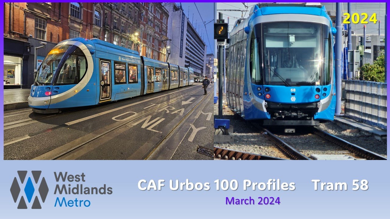 West Midlands Metro: CAF Urbos 100 Profile: Tram 58 - YouTube
