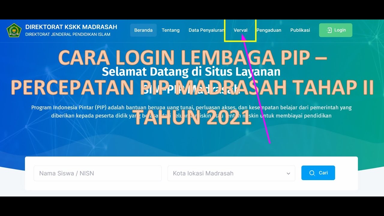 CARA LOGIN LEMBAGA PIP - PERCEPATAN PENCAIRAN DAN CUT OFF PIP MADRASAH ...