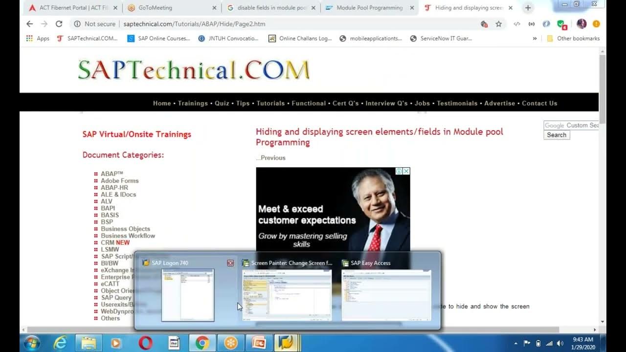 44. SAP ABAP Module Pool Update Function module - YouTube
