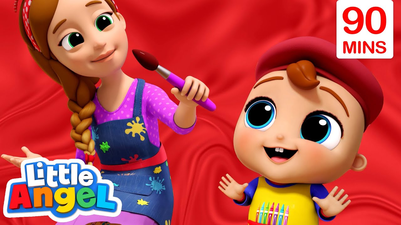 Color Mixing Magic + More | Little Angel Color Songs & Nursery Rhymes ...