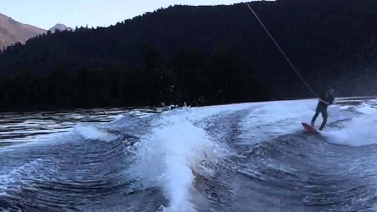 Wake boarding at lake Rosebery, Tullah Tasmania 21-22/03/2015 - YouTube