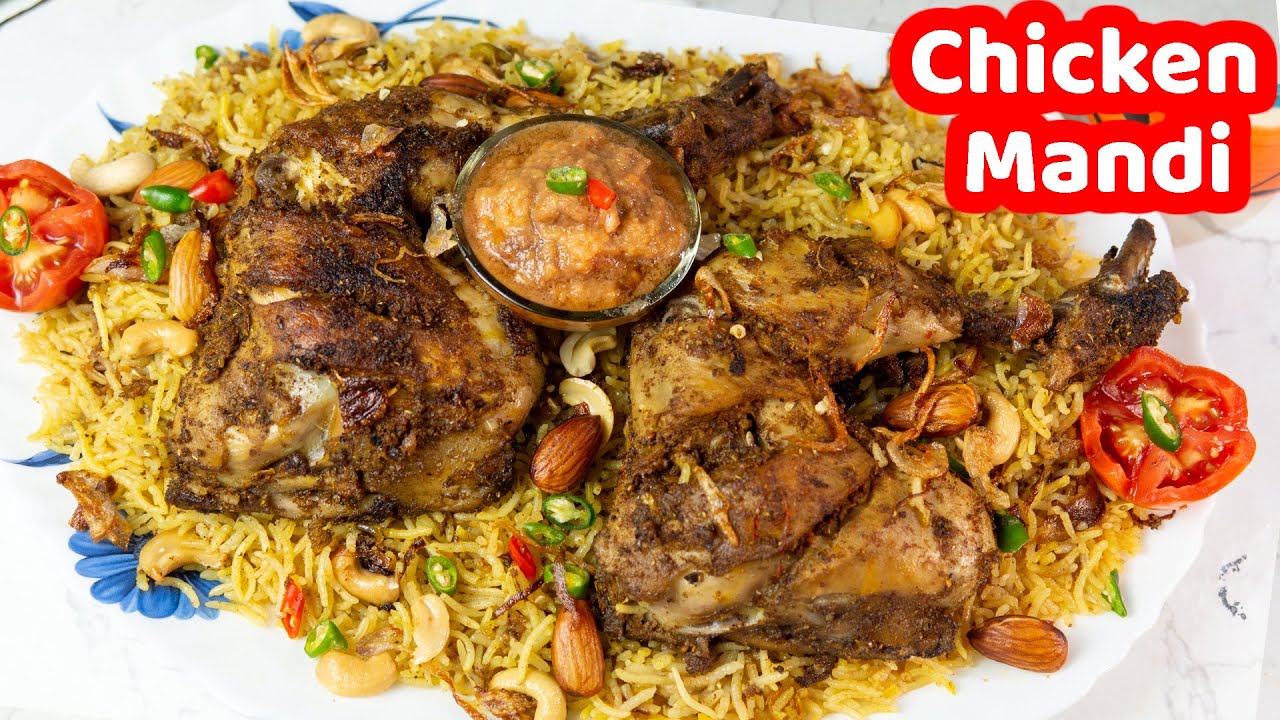 Chicken Mandi Without Oven | Smoked Arabian Mandi Rice with Mandi ...
