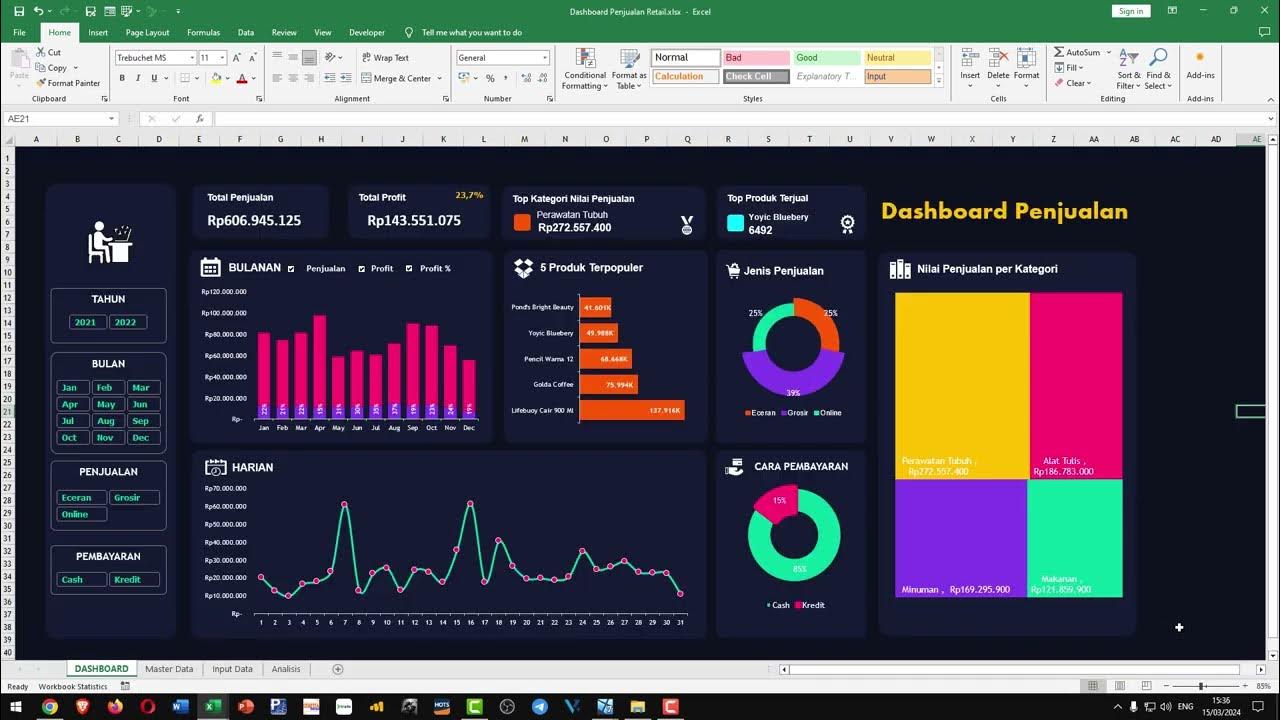 Dashboard Excel Keren - YouTube