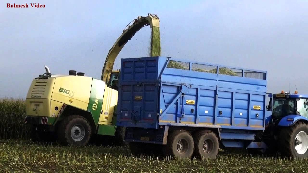 Maize for Silage with Krone BigX 700 and Nine Trailers! - YouTube