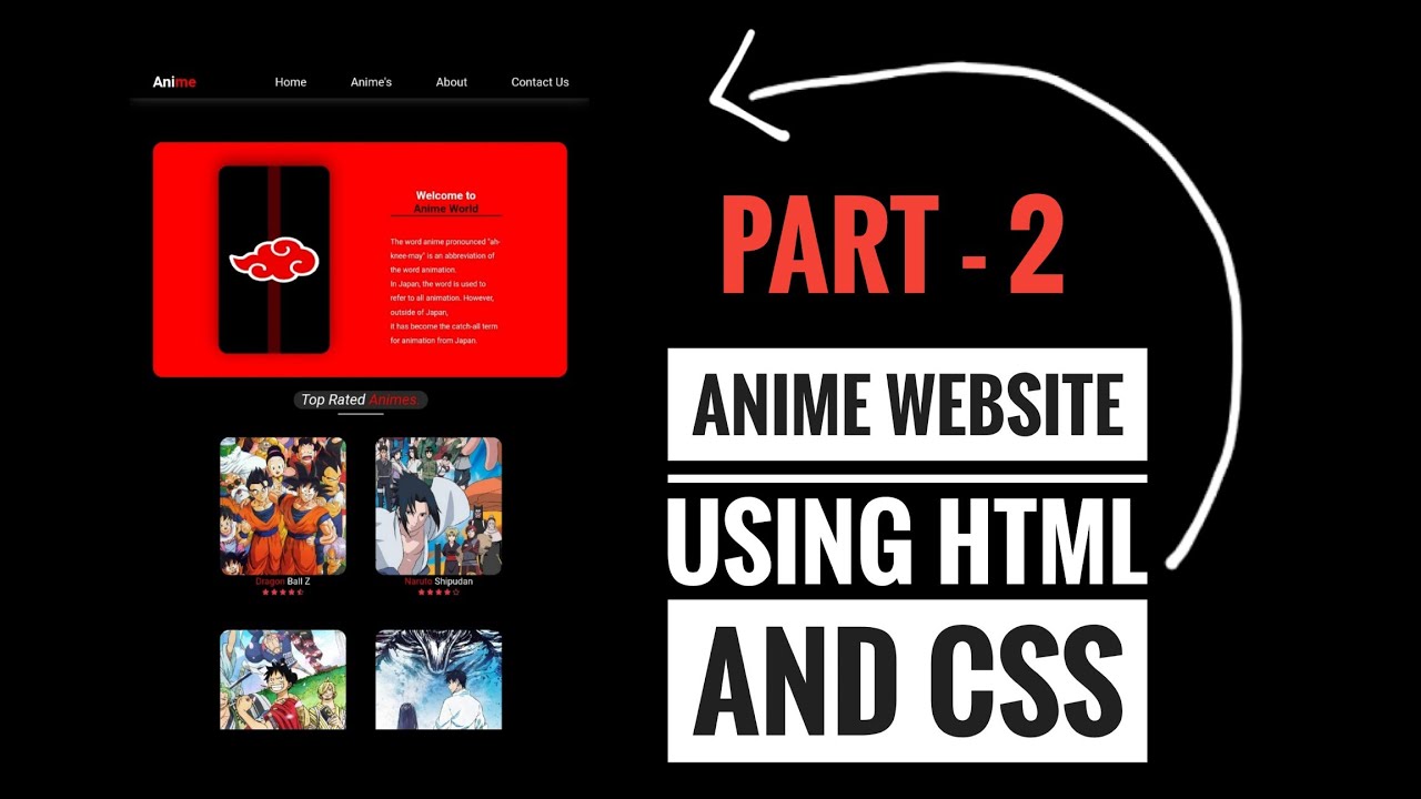 How To Make Anime Website Part - 2 Using Html & Css || In Easy Way ...