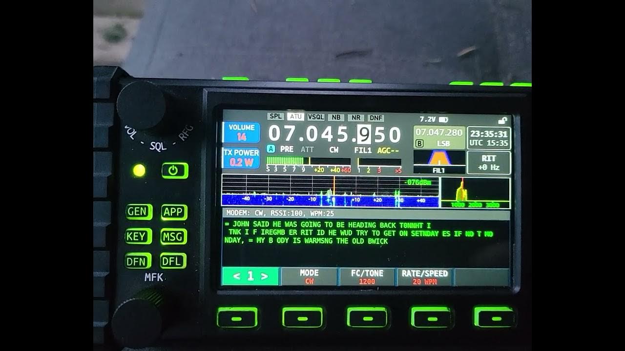 CW Decode working on Xiegu x6100 01/07/2023 1.16 firmware - YouTube