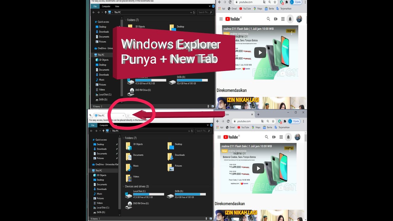 ENABLE Web Browser like TABS in Windows 10 File Explorer! - YouTube