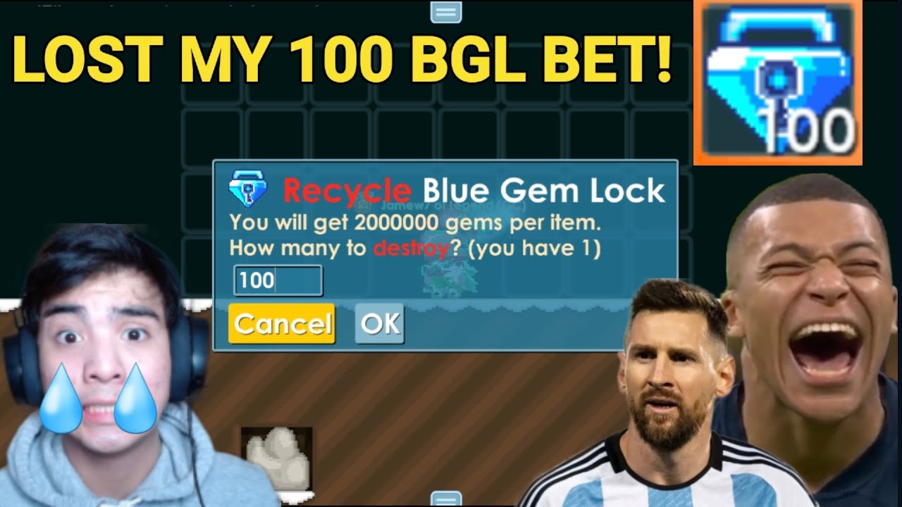 LOST MY 100 BGL BET!? - Growtopia - YouTube