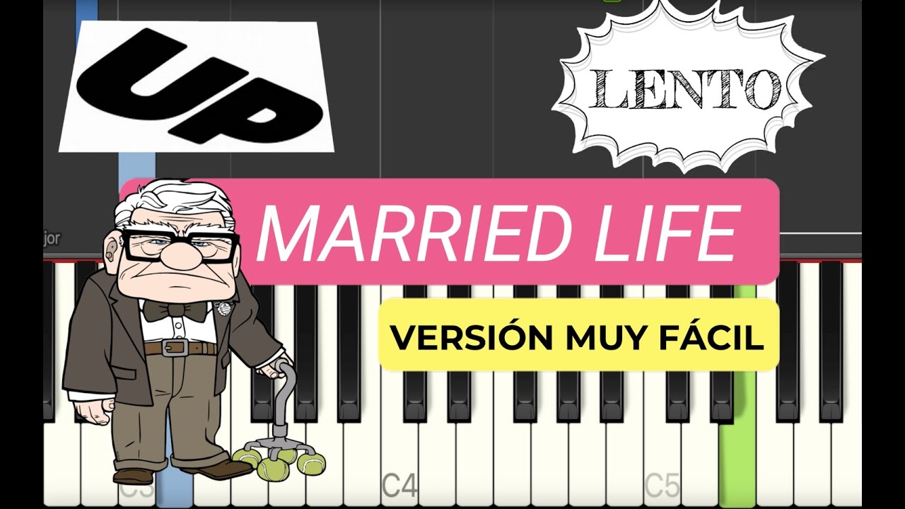 UP DISNEY PIANO TUTORIAL | MARRIED LIFE SLOW BASIC HARMONY | PIANO ...