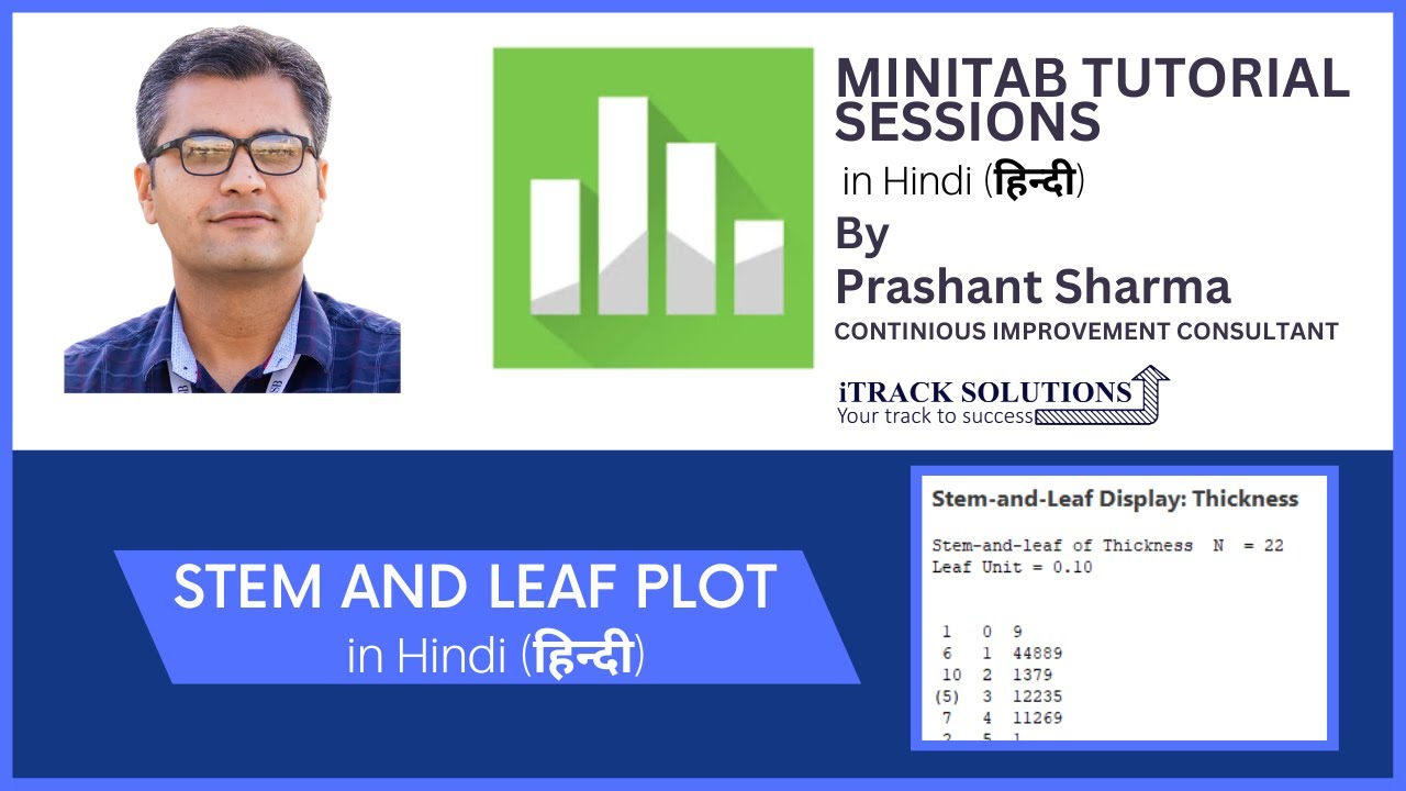 #minitab tutorial in #hindi (#हिन्दी ) : How to draw #stem and #leaf ...