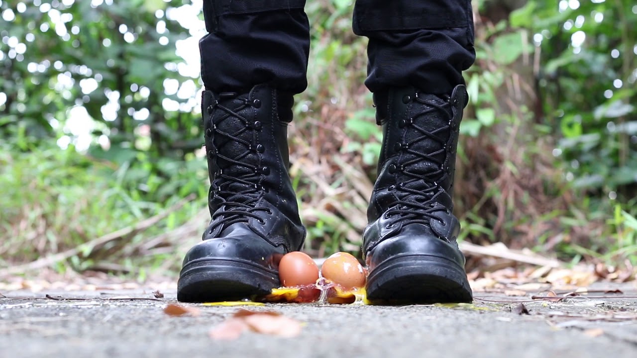 Boots Crush Eggs - YouTube