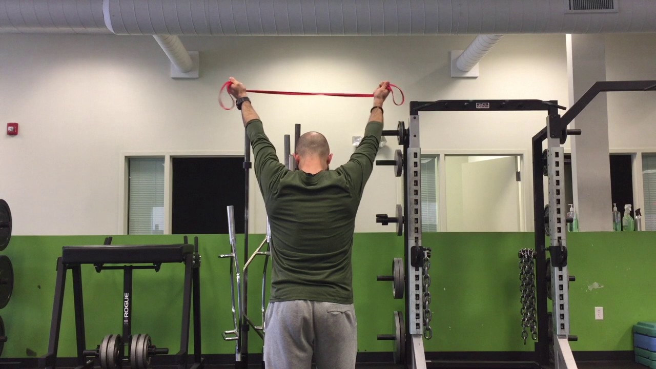 Overhead Band Pull Aparts - YouTube