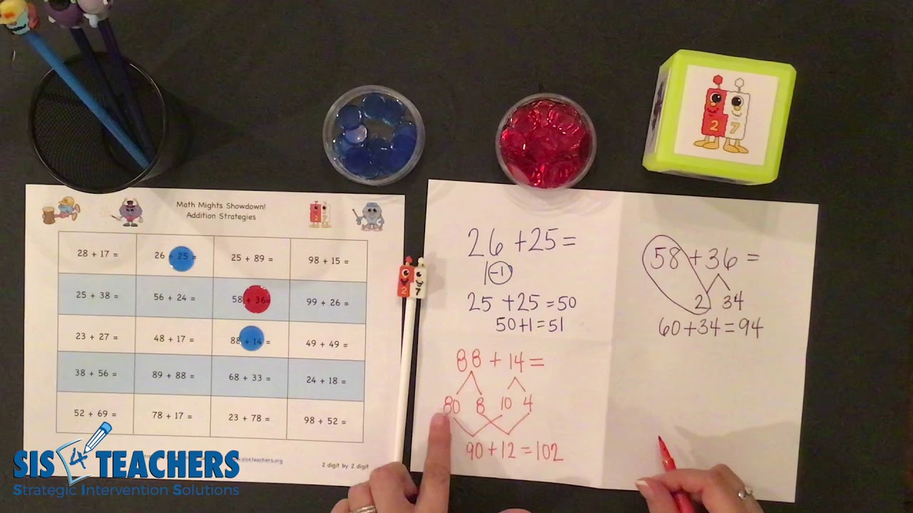 Math Mights Showdown - Double Digit Addition Levels 1 & 2 - YouTube